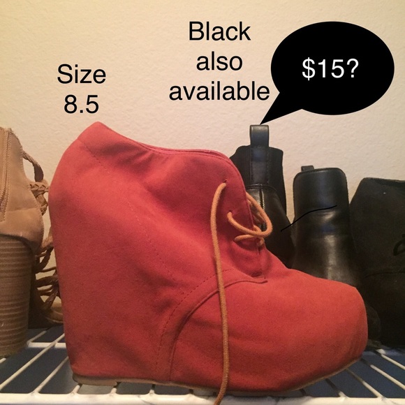 Shoes | Burnt Orange Fallwinter Wedgesbooties | Poshmark